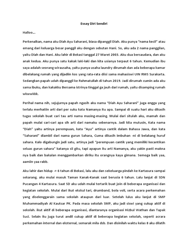 Essay Diri Sendiri | PDF