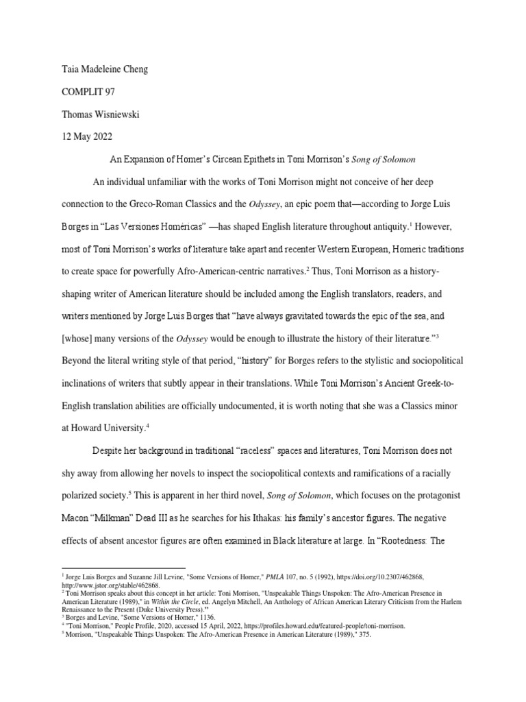 Morrison's Circe: Homeric Echoes in Prose | PDF | Odyssey