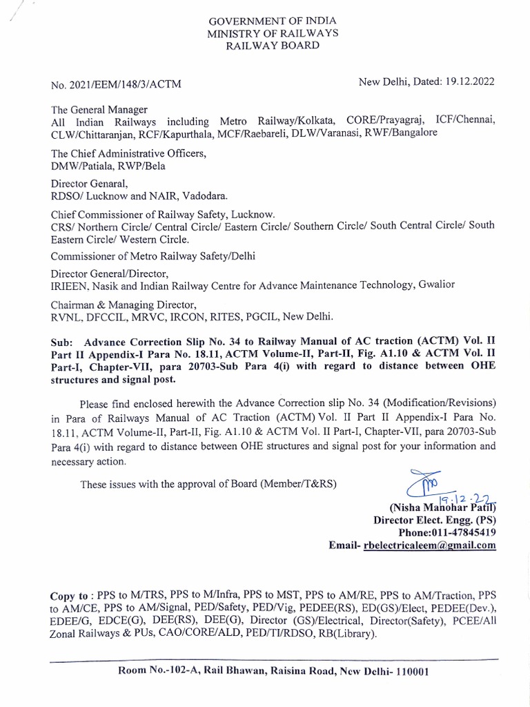 ACTM Correction Slip No. 34 Details | PDF | Transport | Economy Of India
