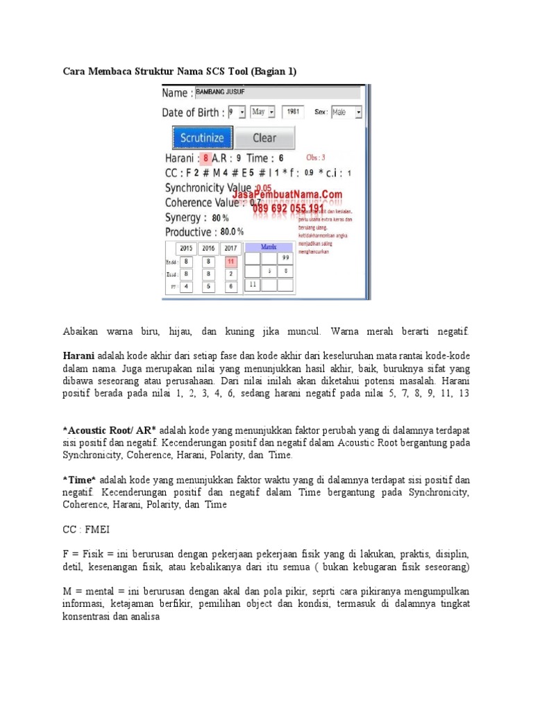 Cara Membaca Struktur Nama Scs Tool Pdf