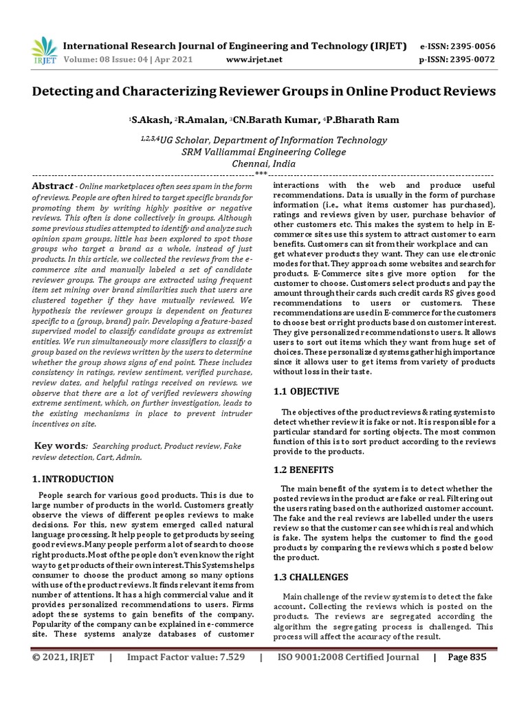 Irjet V8i4168 | Descargar gratis PDF | Computing | Information Science