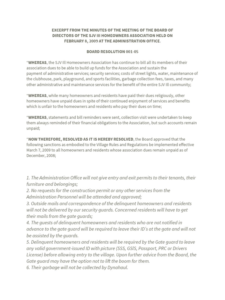 Unpaid Dues Sanctions for Homeowners | PDF | Government