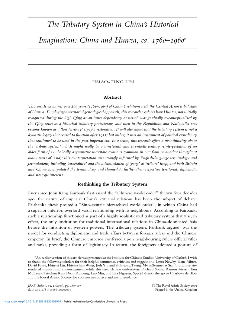 Rethinking China's Tributary System | PDF | Qing Dynasty | China