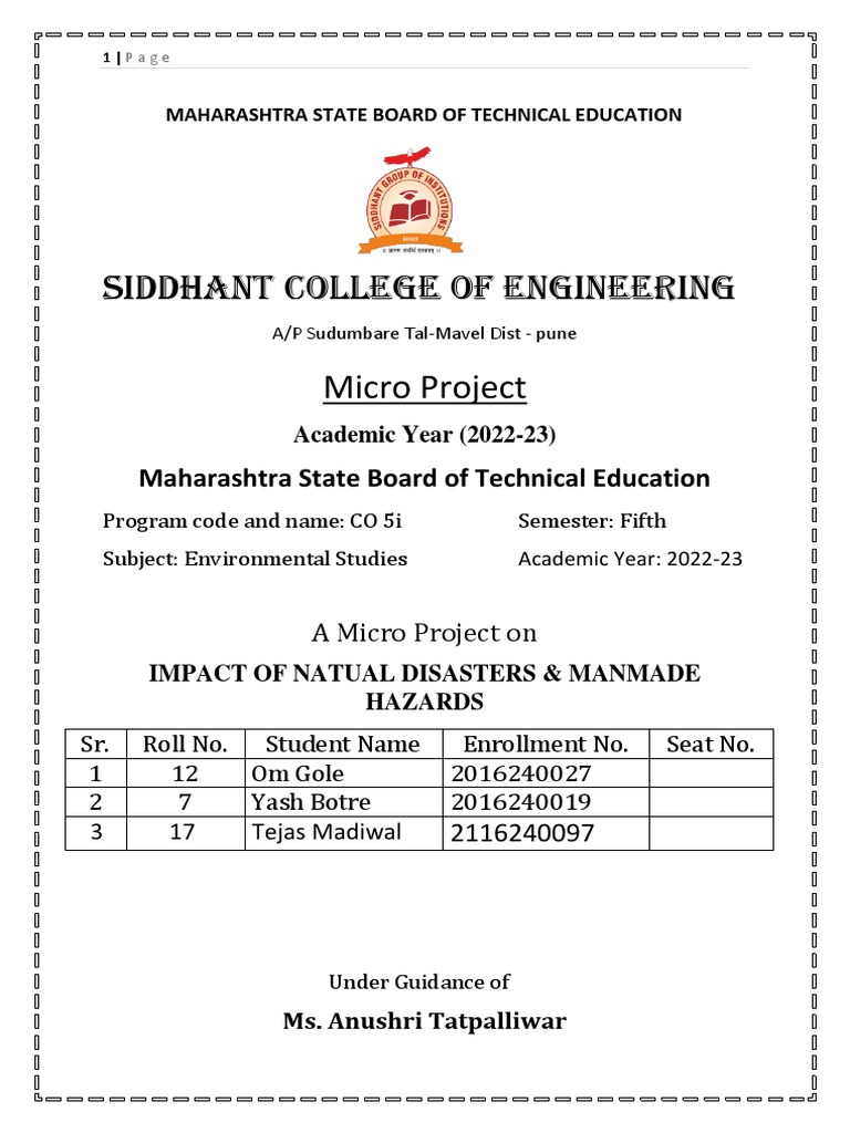 EST Microproject | PDF | Flood | Drought