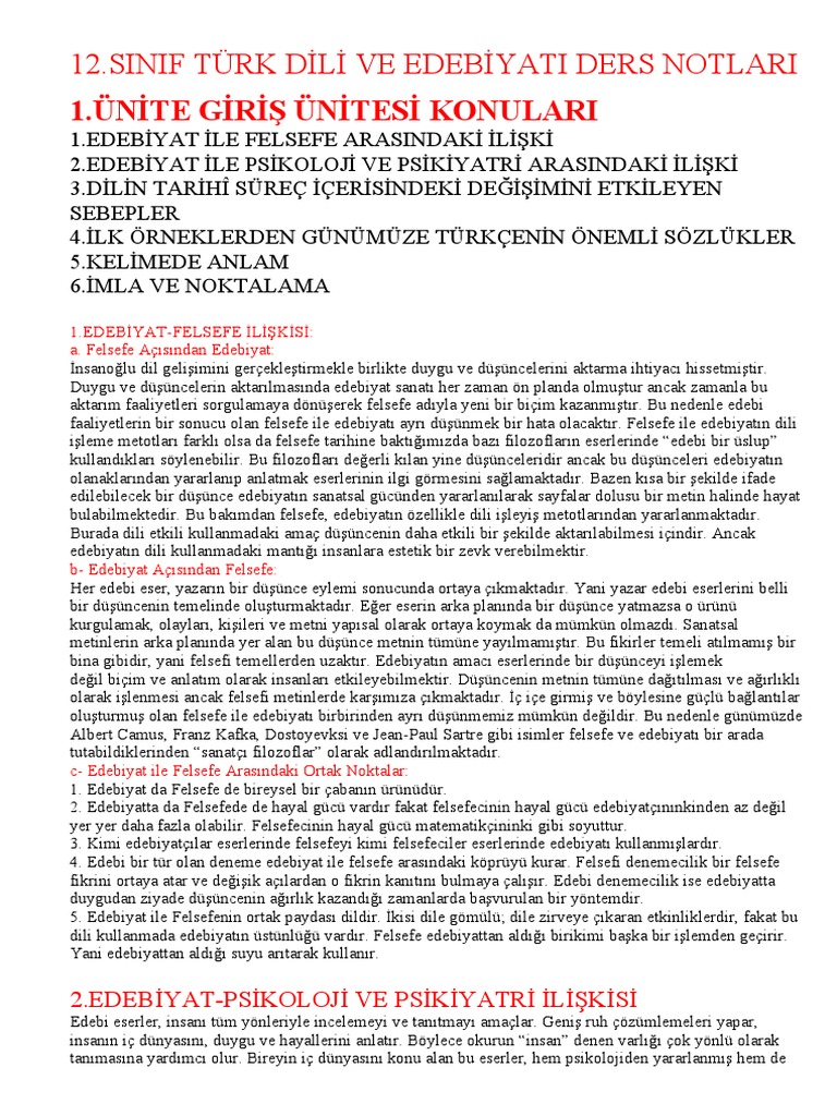 Sinif Tde 1.sinav Ders Notu | PDF