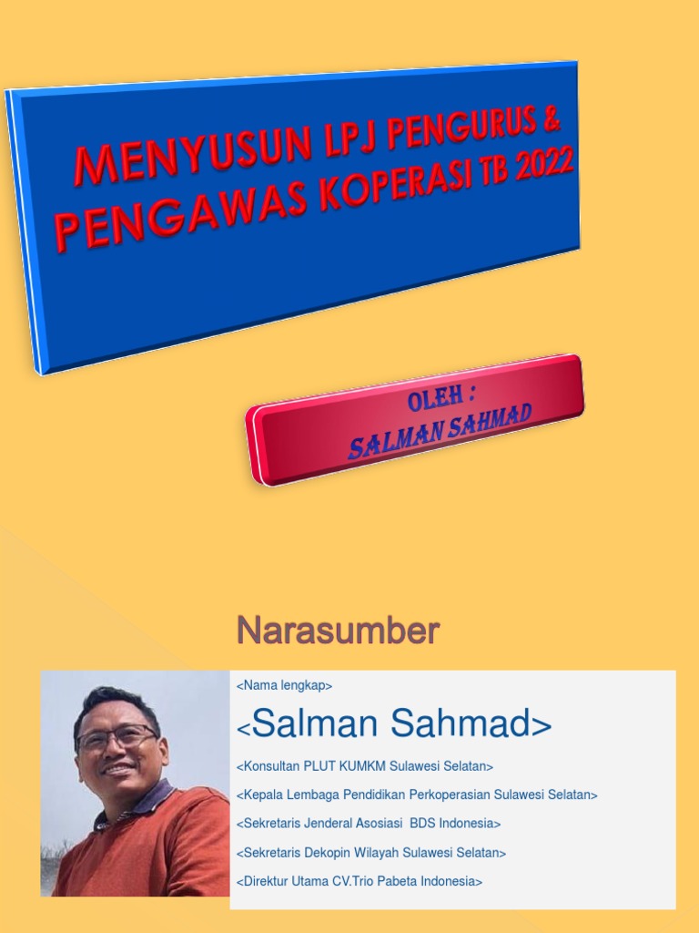 Menyusun LPJ Pengurus Dan Pengawas Koperasi TB 2022 | PDF