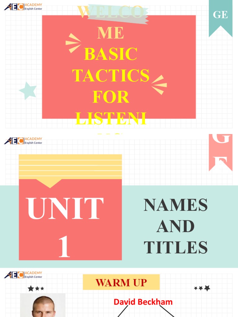 Ge - Unit 1 - Names and Titles | PDF