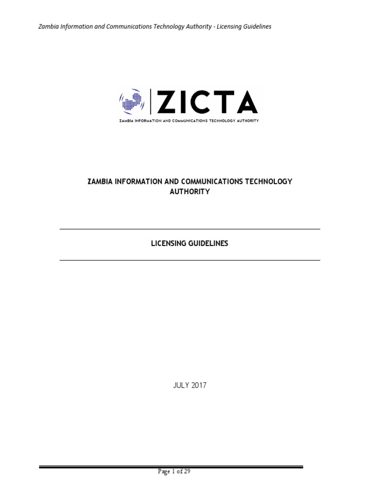 ZICTA Licencing Guidelines | PDF | Voice Over Ip | Computer Network