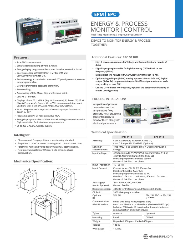 Elmeasure Energy Process Monitor Catalog | PDF | Electricity ...