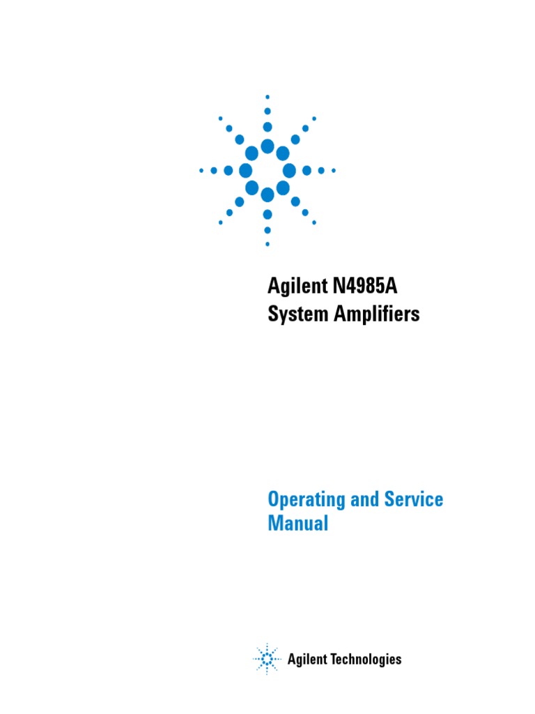 Agilent N4985A System Amplifiers: Operating and Service Manual | PDF ...