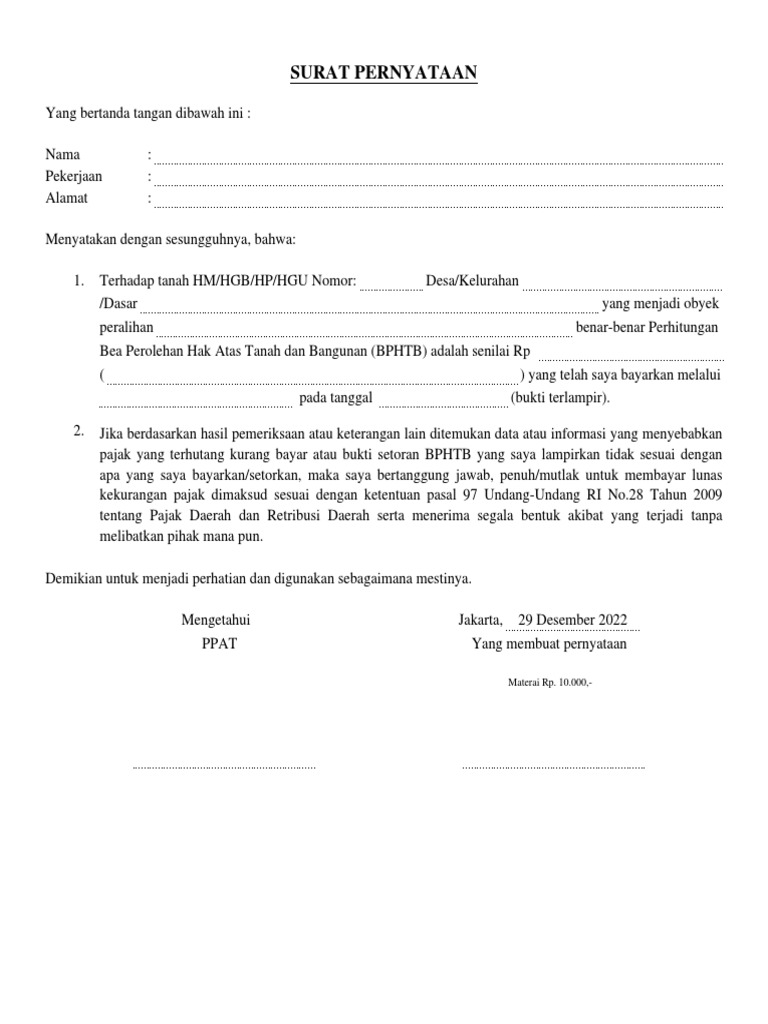 Surat BPHTB | PDF