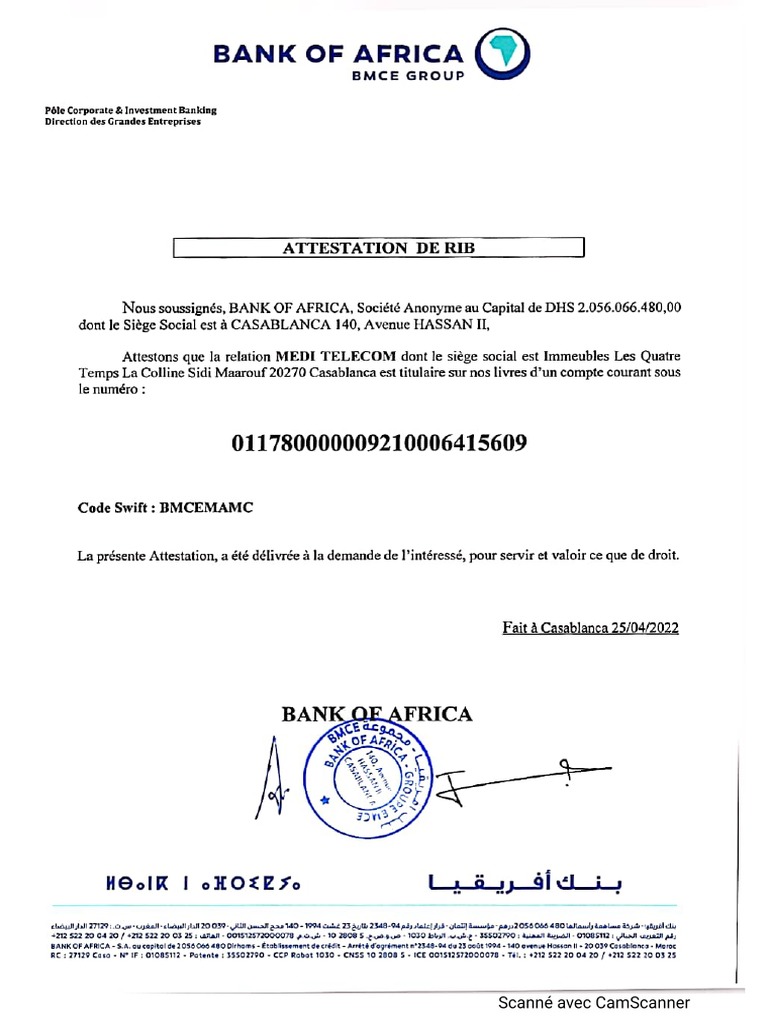 Attestation de RIB Orange | PDF