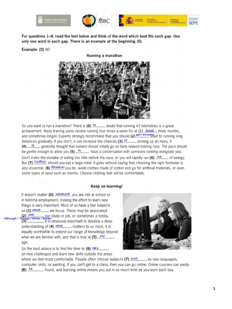 Open Cloze-Answers | PDF