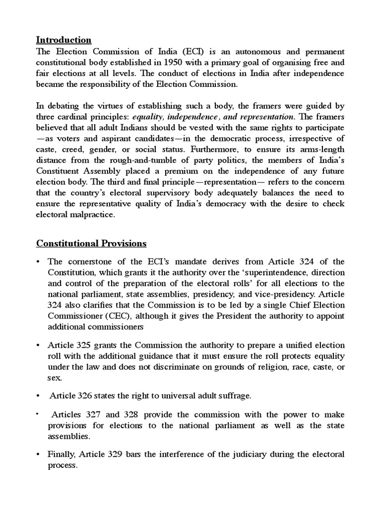 Election Commission | PDF | Elections | Political Science
