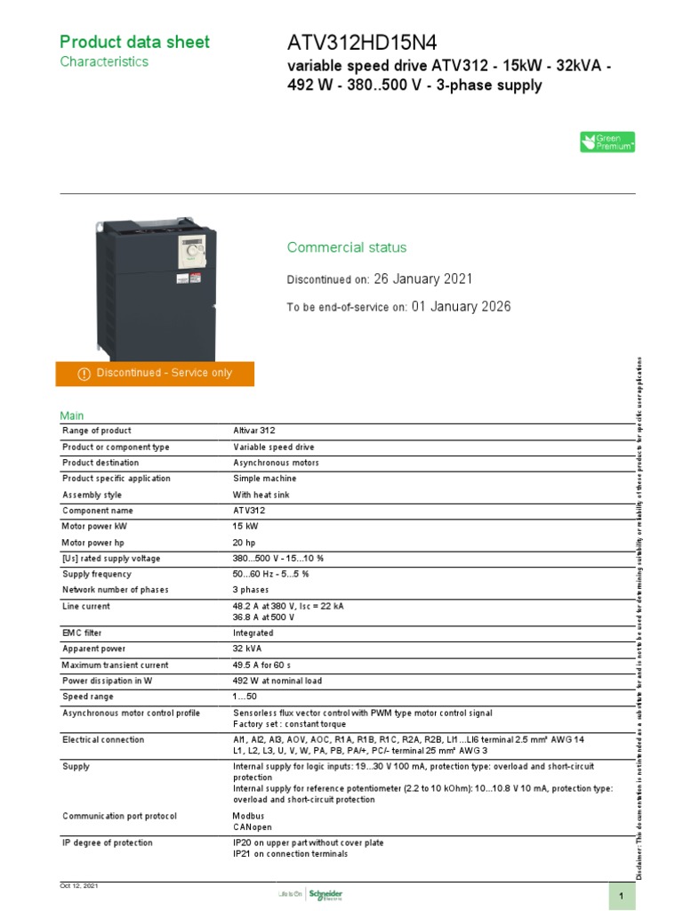 Altivar 312 - ATV312HD15N4 | PDF | Electric Motor | Electric Power ...