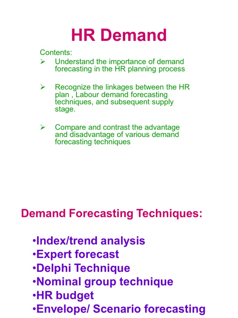 Comparing Demand Forecasting Techniques for Effective HR Planning | PDF