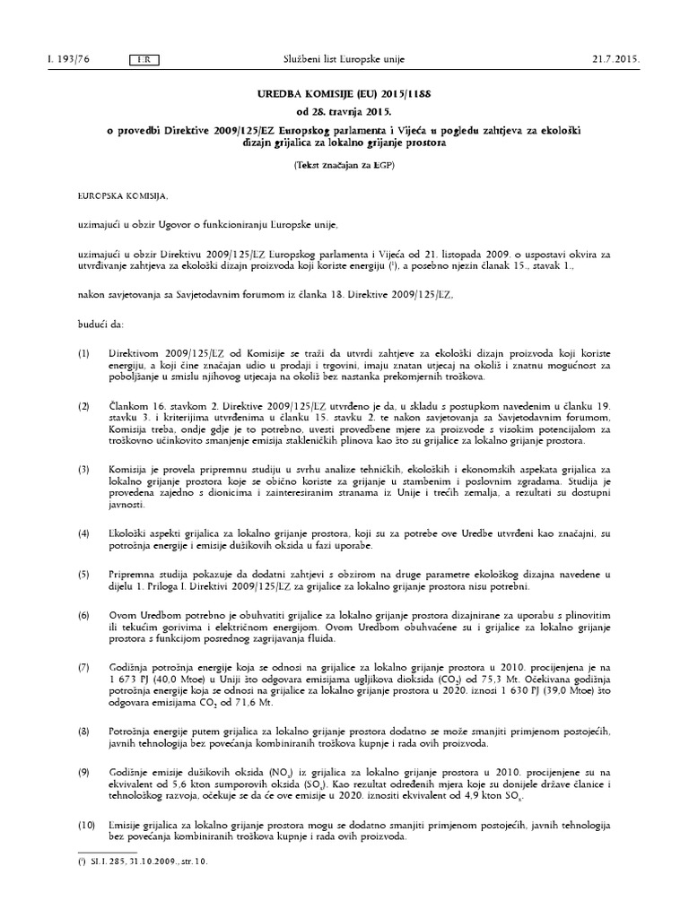 Eu Direktiva Konvektori | PDF