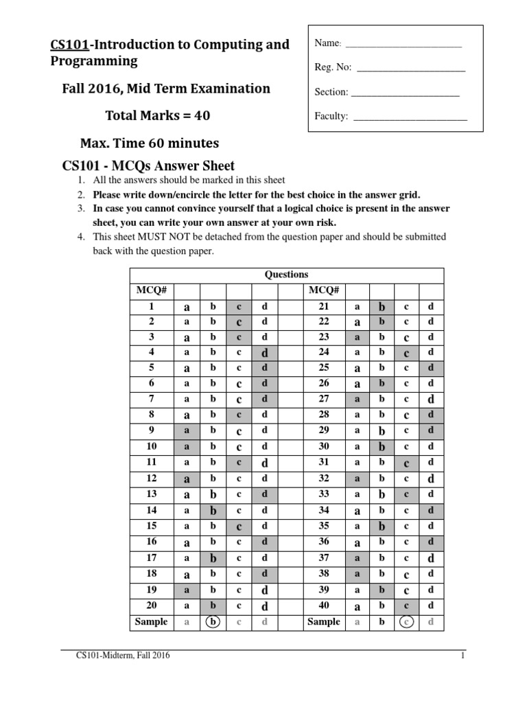 CS101 Midterm 2016 | PDF | Booting | Operating System