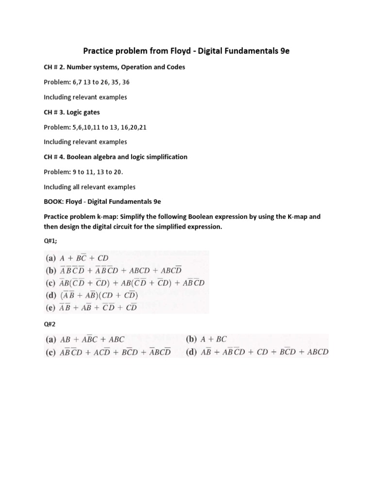 Practice Problem - Digital Fundamentals | PDF
