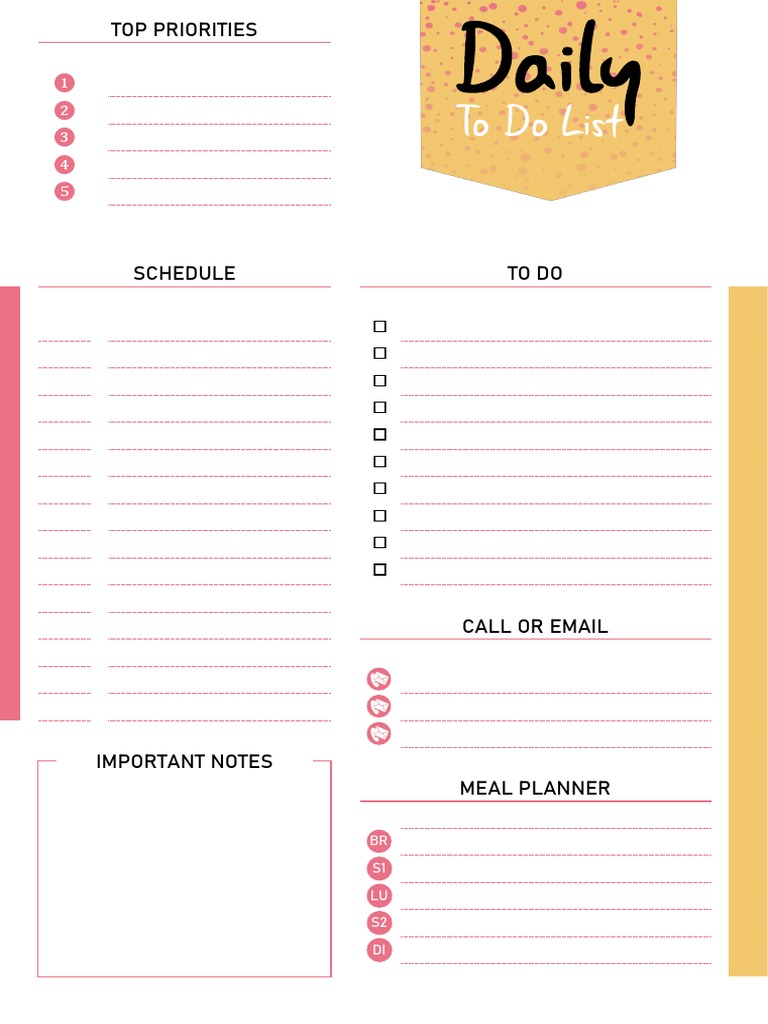Daily To Do List Template | PDF