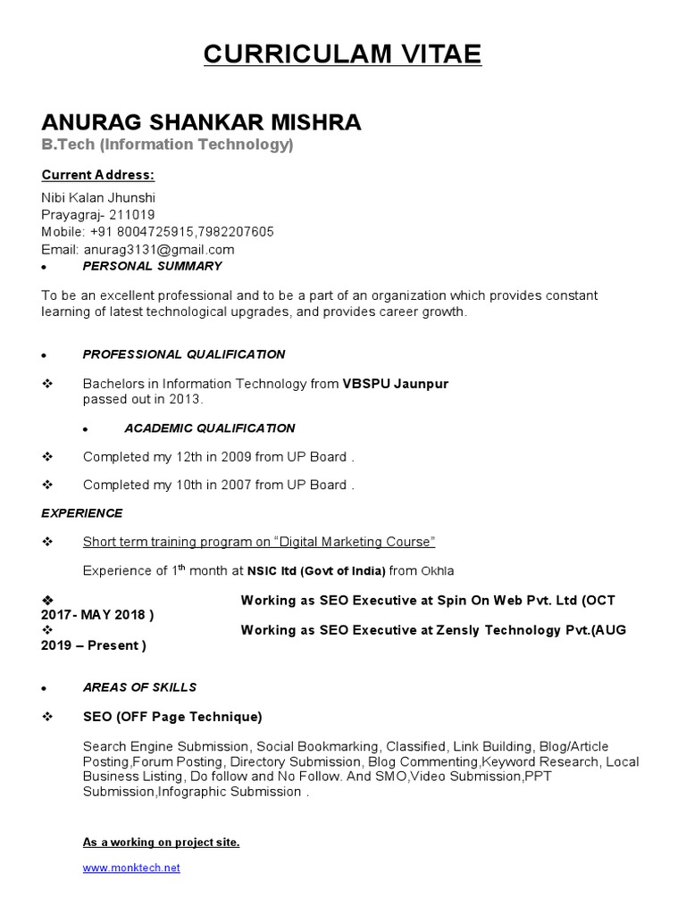Anurag CV | PDF | Search Engine Optimization | Tag (Metadata)