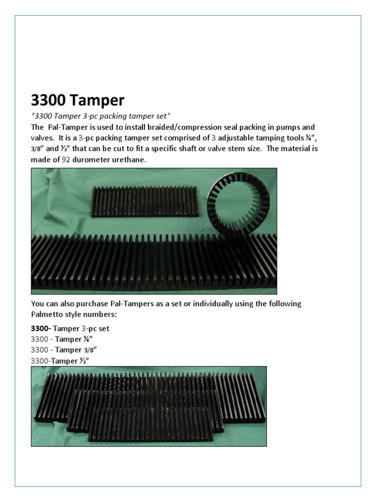 Packing Tools for Pumps & Valves | PDF
