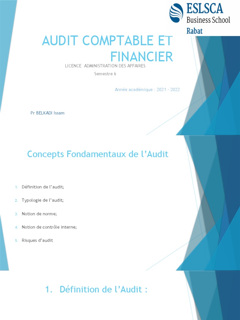 Cours Audit Comptable Et Financier | PDF | Audit financier | Audit