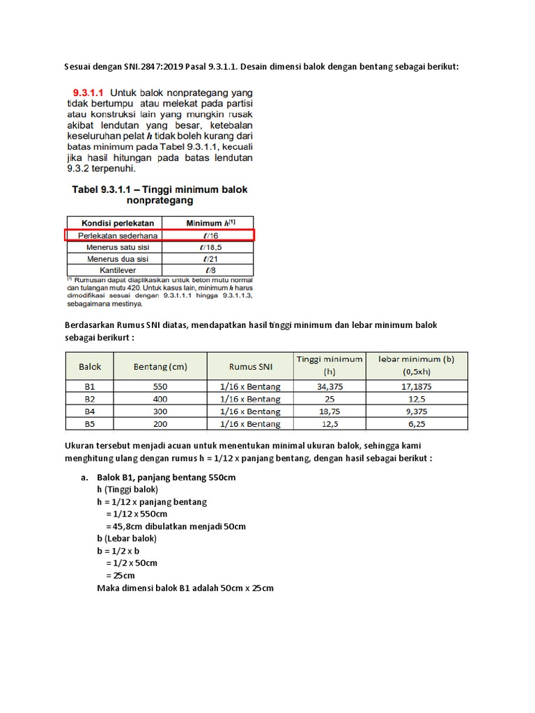 Perhitungan Sederhana Dimensi Balok Struktur Dan Balok Praktis Pada ...