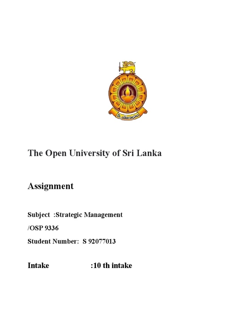 Ousl Strategic Assignment - 421437013 | PDF | Swot Analysis | Strategic ...