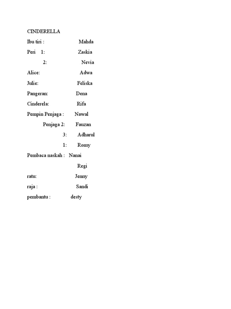 CINDERELLA DRAMA SCRIPT | PDF