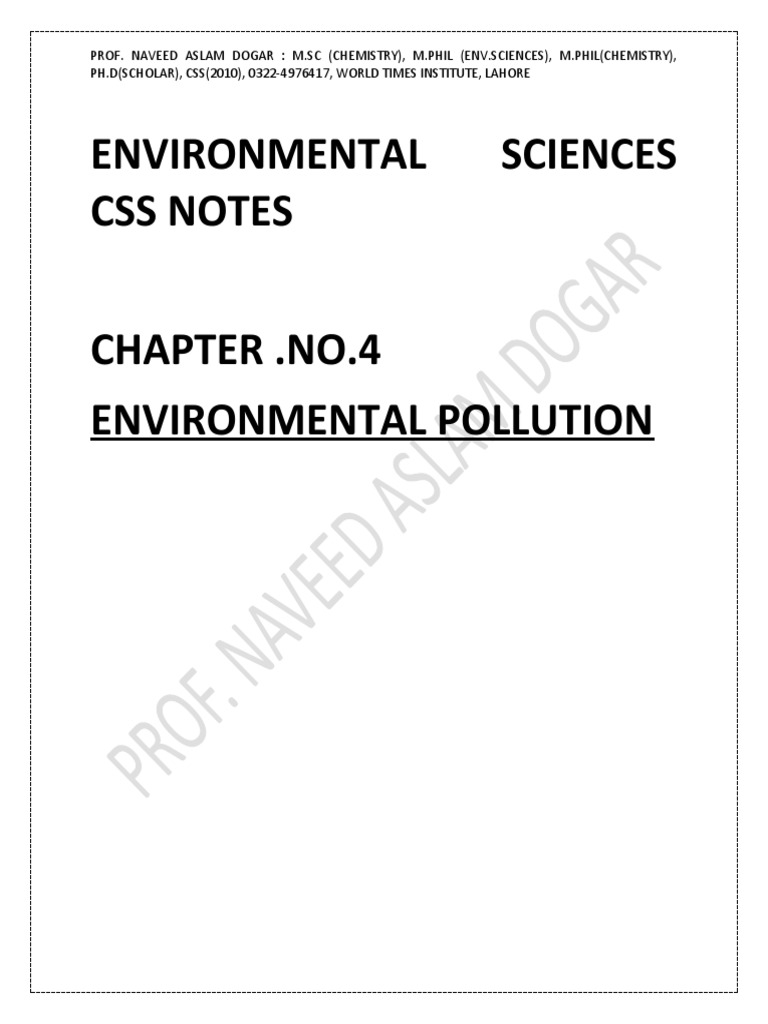 An Overview of Environmental Pollution and its Different Types with a ...