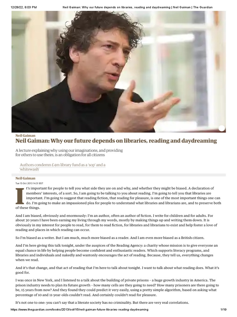 Gaiman on the Importance of Libraries | PDF | Libraries | Books