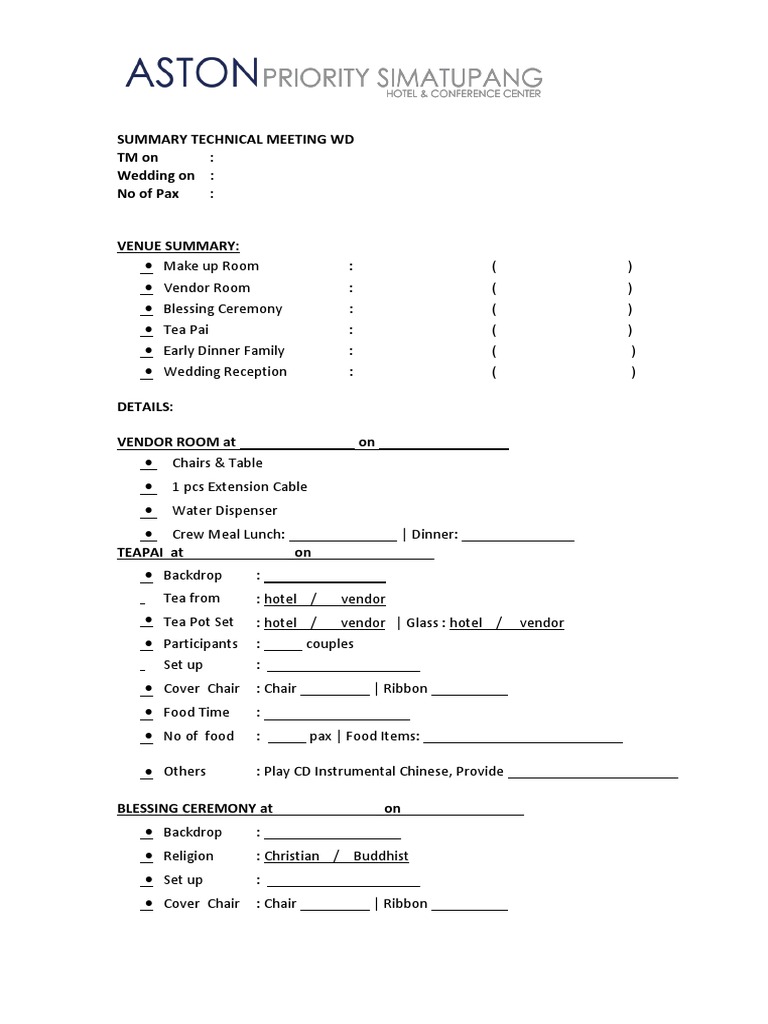 Wedding TM Checklist.docx | PDF | Cuisine | Foods