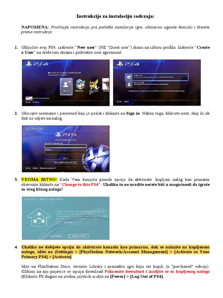 Instrukcija Za Instalaciju Igre 1 | PDF