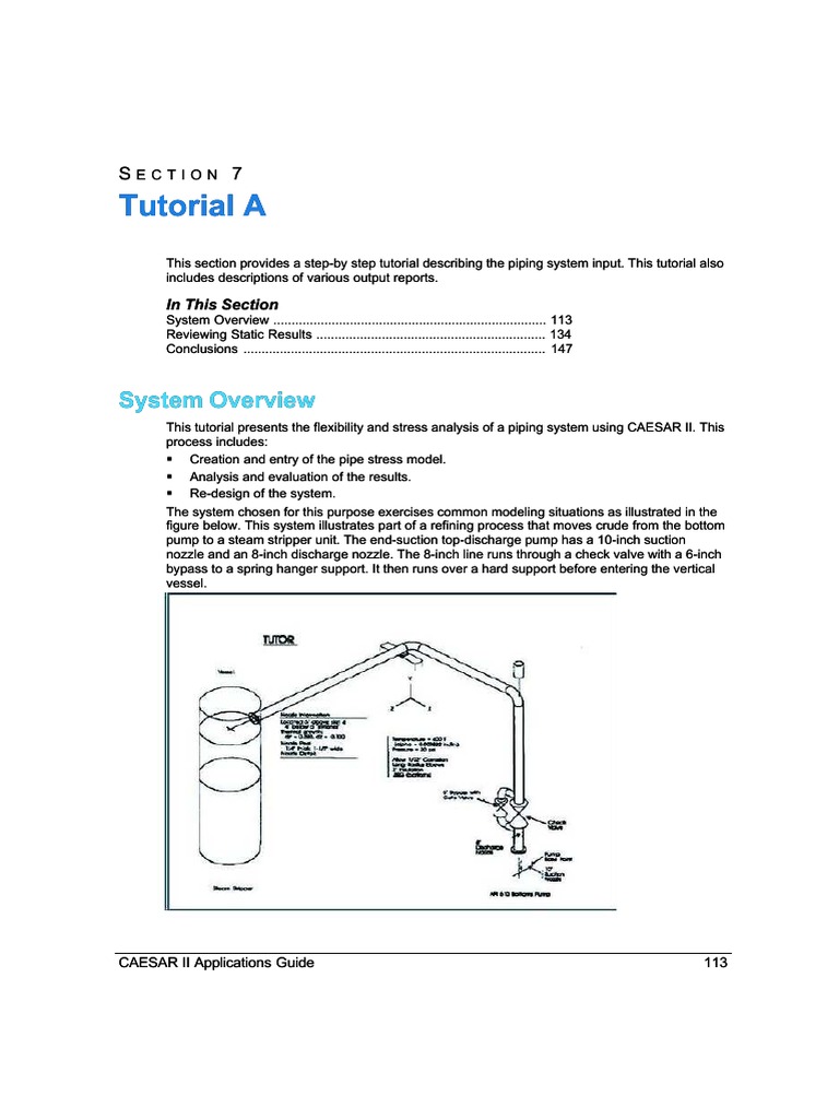 A Step-by-Step Tutorial on Creating and Analyzing a Piping Stress Model in CAESAR II | PDF ...
