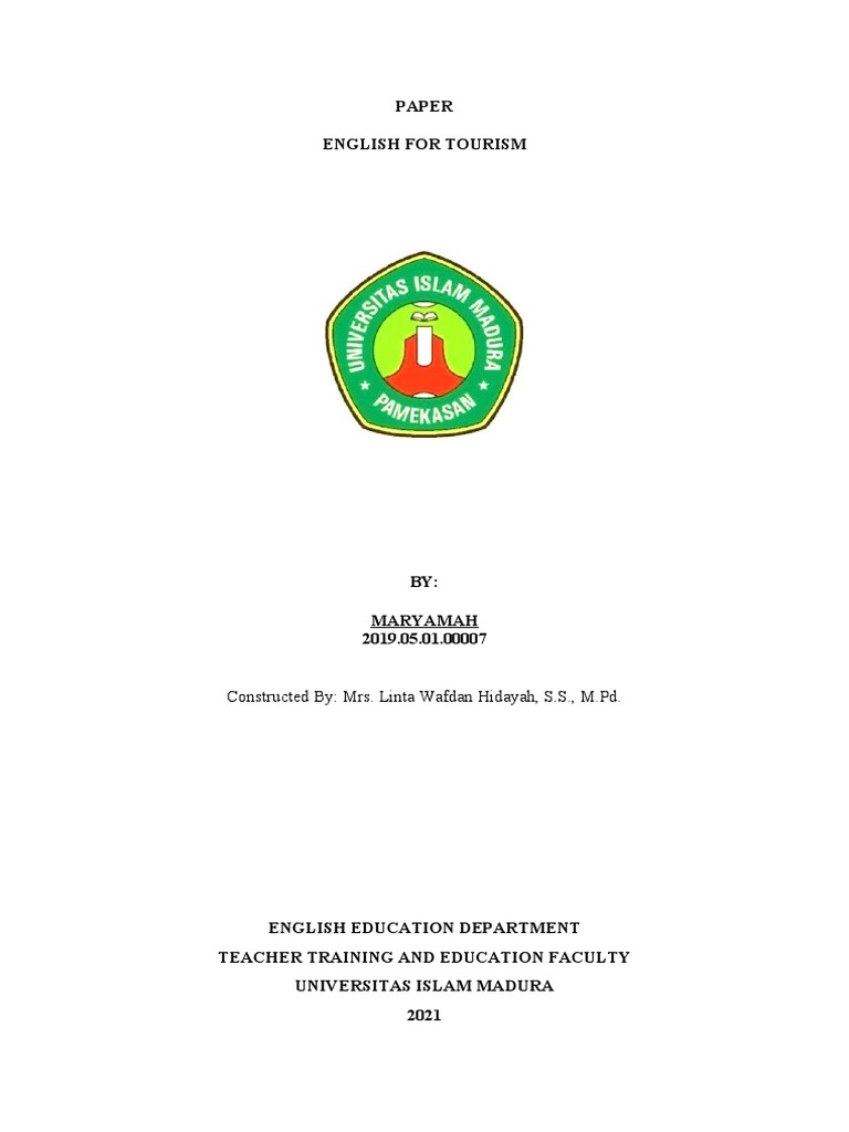 Paper Tourism | PDF | Tourism | Bar (Establishment)