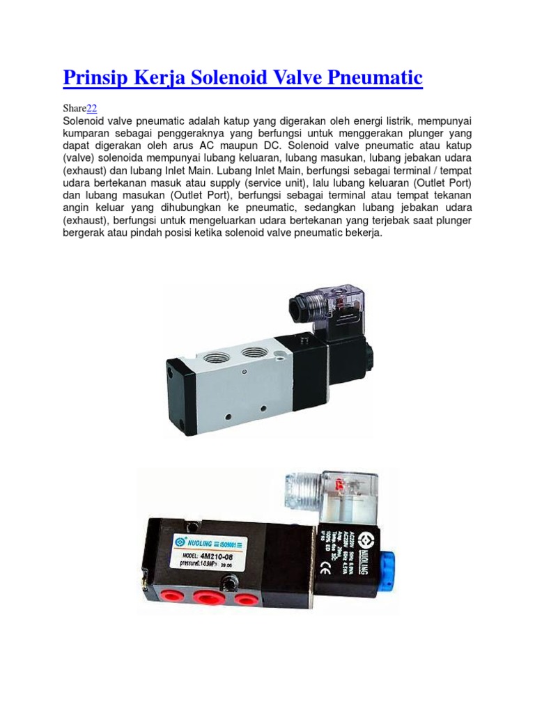 Prinsip Kerja Solenoid Valve Pneumatic | PDF | Komputer