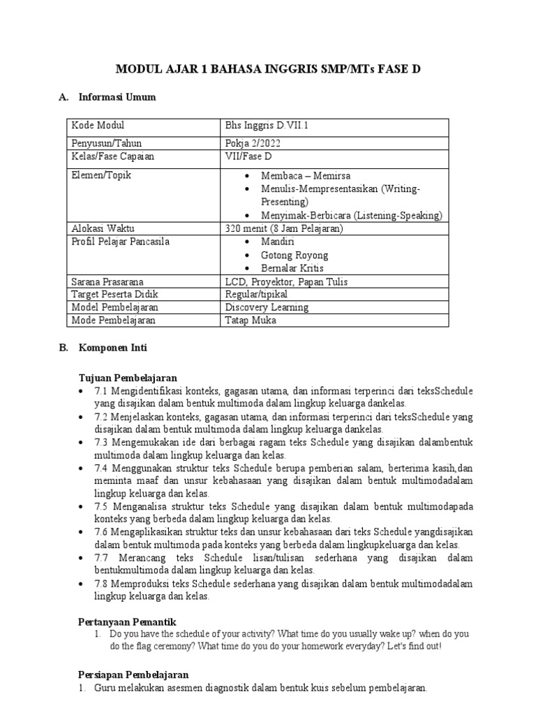 Modul Ajar Pokja 2 - Novan Agus | PDF