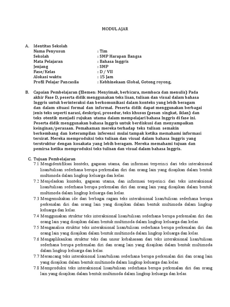 MODUL AJAR CHAPTER 2 - Lucia Nunung Indrianingrum | PDF | Seni & Disiplin Bahasa