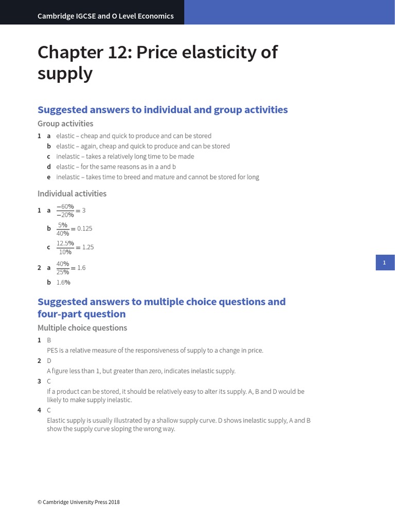 IGCSE Economics Self Assessment Chapter 12 Answers 2nd Ed | PDF ...