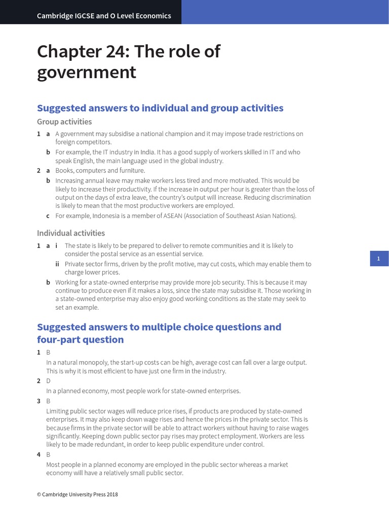 IGCSE Economics Self Assessment Chapter 24 Answers | PDF | Tobacco Smoking | Addiction