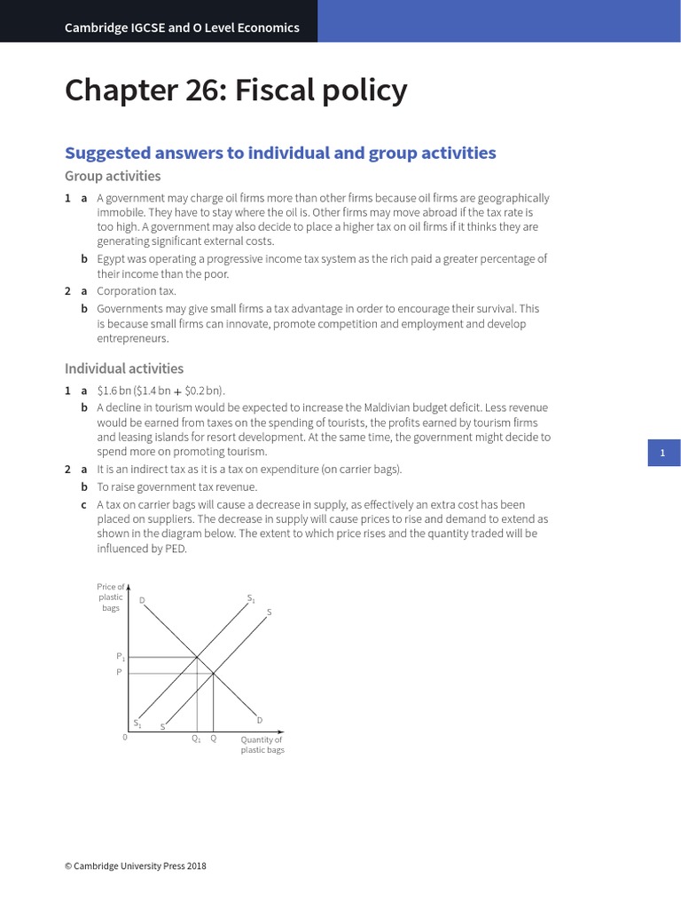 IGCSE Economics Self Assessment Chapter 26 Answers | PDF | Taxes ...