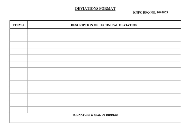 Deviation Form | PDF