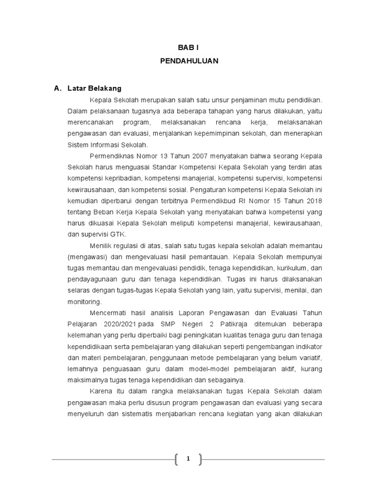 Program Pengawasan Dan Evaluasi 2021 2022 | PDF