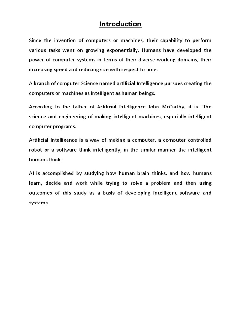 Artificial Intelligence Project | PDF | Artificial Intelligence ...