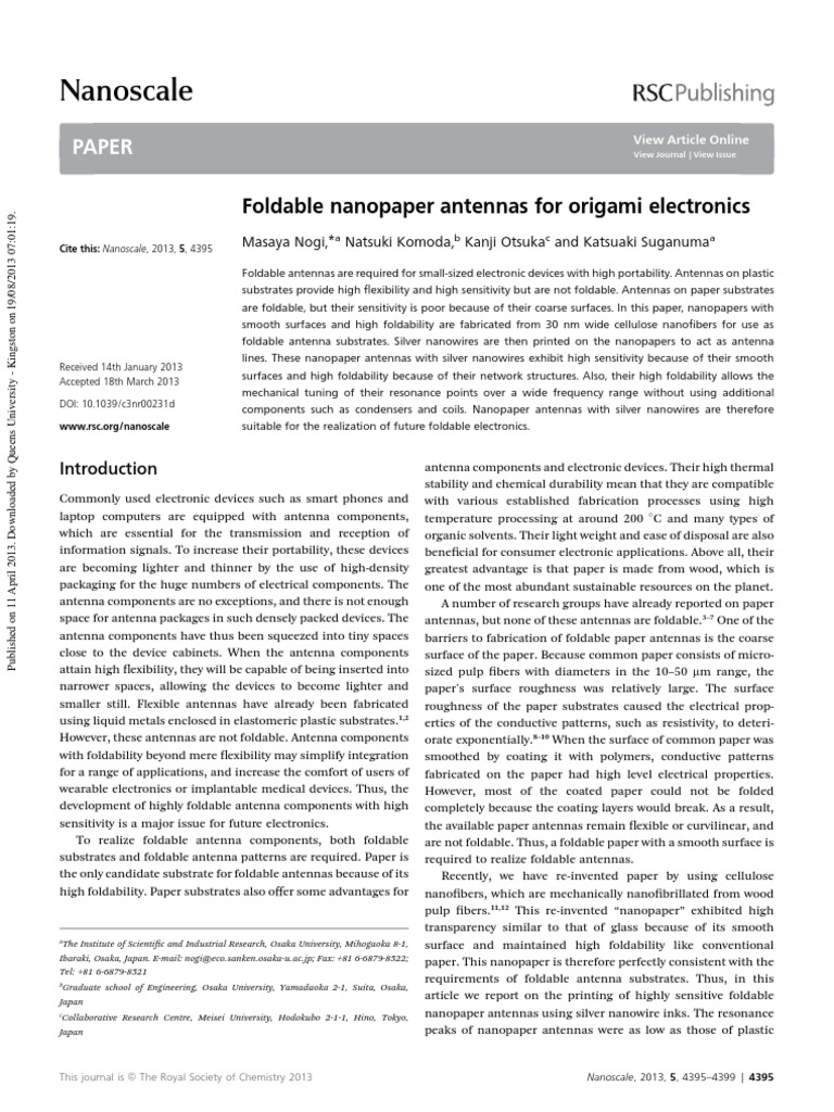 Nogi 2013 | PDF | Paper | Nanowire