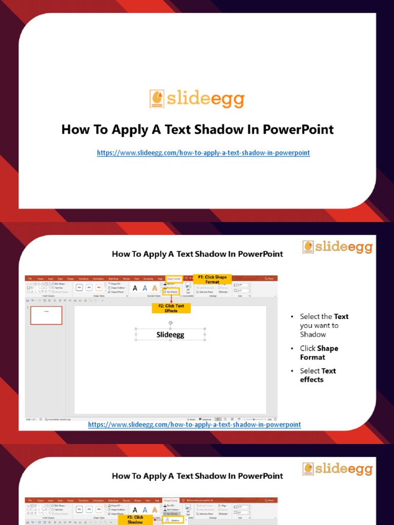 How To Apply A Text Shadow in PowerPoint | PDF | Microsoft Power Point ...