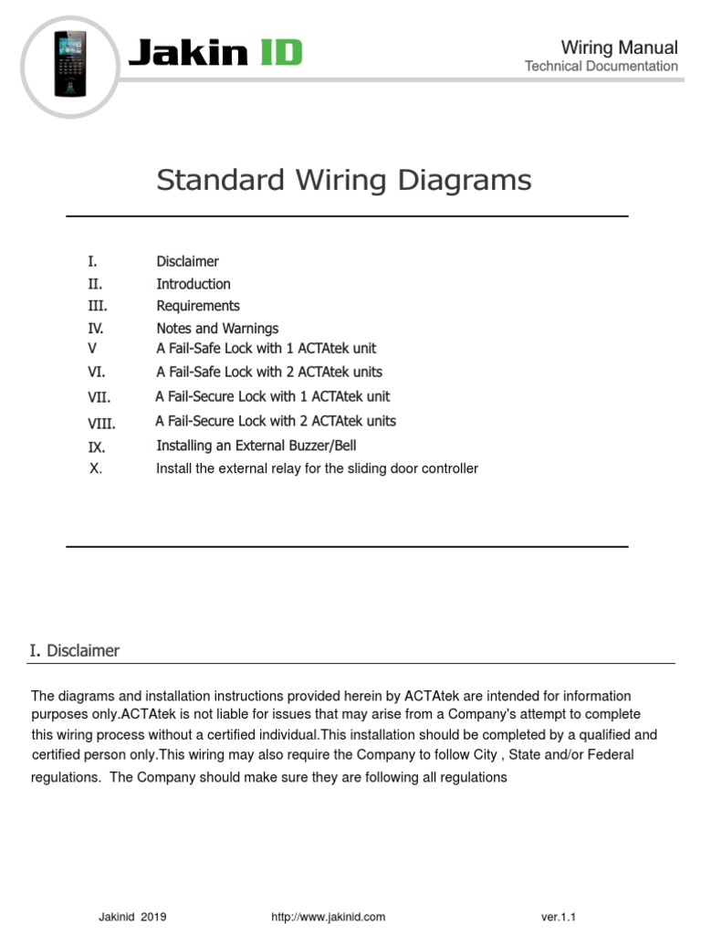 ACTAtek Wiring Manual Overview | PDF | Diode | Power Supply