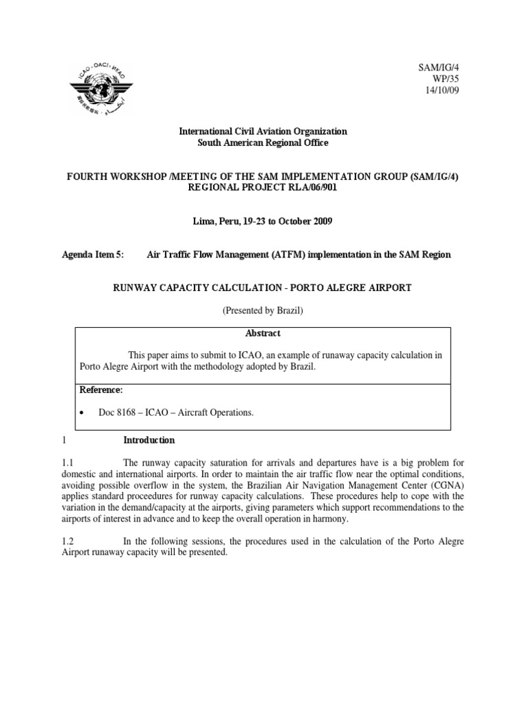Runway Capacity Calculation - Palegre Airport | PDF | Runway | Air ...