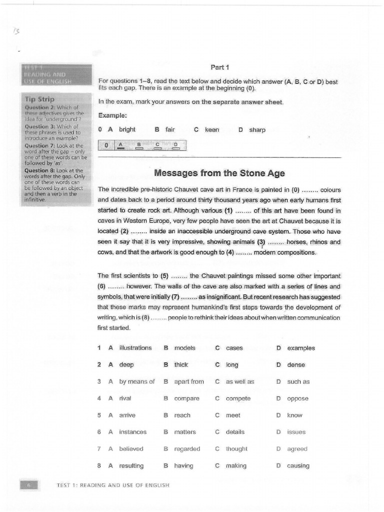 Vocabulary Test - Practice Questions 1 | PDF